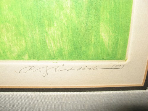 R.S. Riddick Rare '79 Monotype of Lawn Bowling California Listed ...