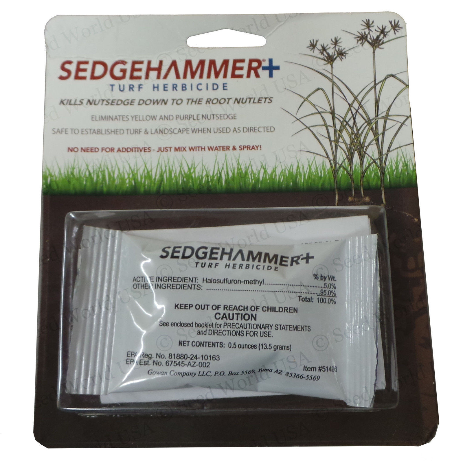 Sedgehammer + Plus Turf Nutsedge Control - 1 Packet (5% Halosulfuron ...