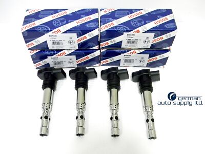 Audi - Volkswagen 4 Piece Ignition Coil Set - BOSCH - 0986221024, 00109 ...