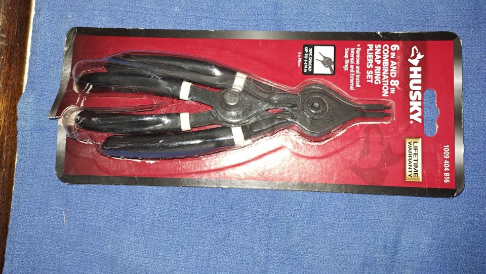 Husky Snap Ring Pliers 6 in. and 8 in. with Ergonomic Cushion Grip (2 ...