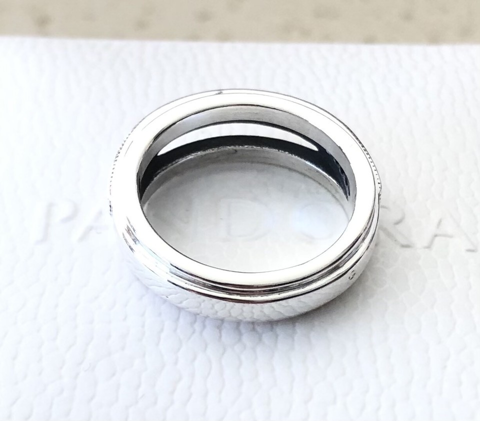 Pandora Triple Band Pavé Ring #199040C01 +HINGED BOX +POLISH CLOTH | eBay