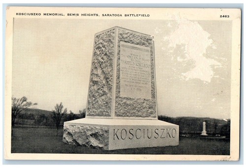c1920 Kosciuszko Memorial Bemis Heights Saratoga Battlefield Monument ...