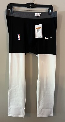 Nike NBA Authentics Basketball Compression Pants Men's Black/White NWT ...
