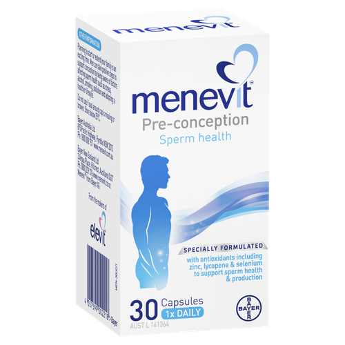Menevit Pre-Conception Sperm Health 30 Capsules Male Fertility ...