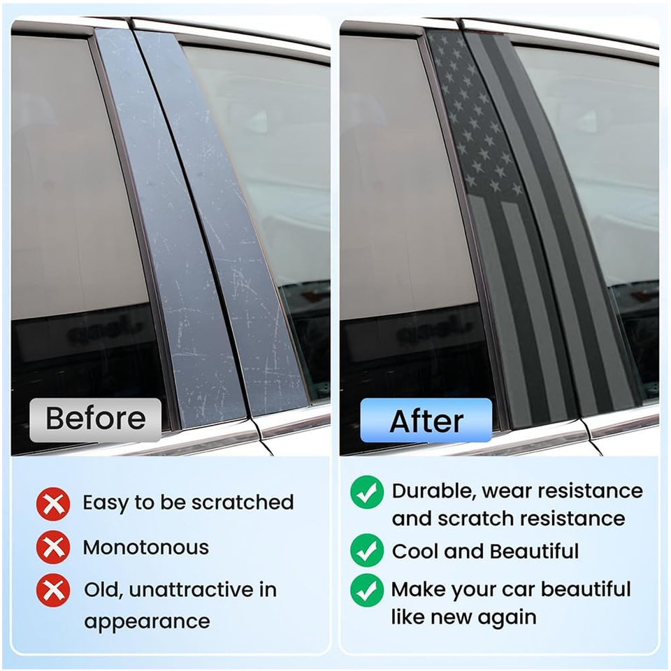 2-Pack B Pillar Sticker Decal 24*46cm Car Pillar Decals,American Flag ...