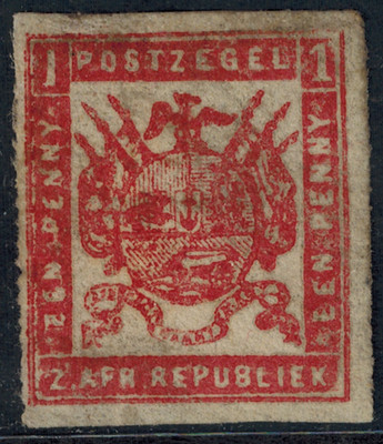 TRANSVAAL 1870 SG 10 1d Carmine Red Thin Paper Fine Roulette Course Imp ...