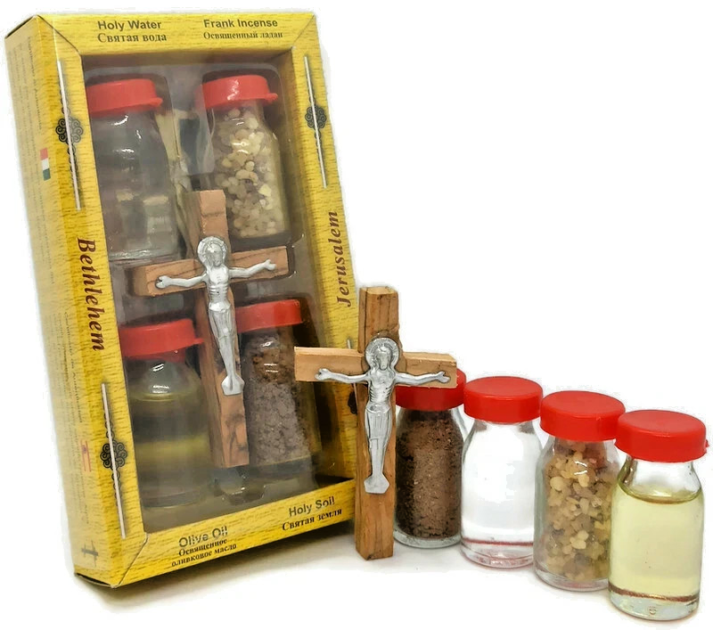 Home Blessing Kit of holy oil water INCENSE Cross from Holy Land ...