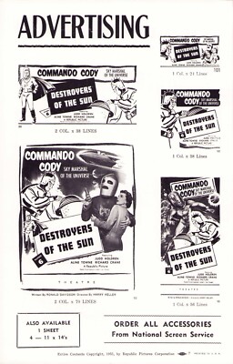 COMMANDO CODY- SKY MARSHAL press book JUDD HOLDREN - REPUBLIC SCI-FI ...