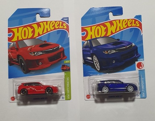 2x Hot Wheels - Subaru WRX STi Red & Blue Long Cards (2022 & 2023 ...