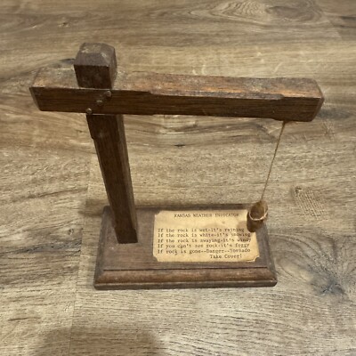 Vintage Funny Old Kansas Weather Indicator Rock Novelty Display Rain ...