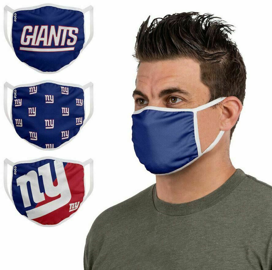 New York NY Giants NFL Football Adult Face Cover Mask 3 Pack NEW | eBay