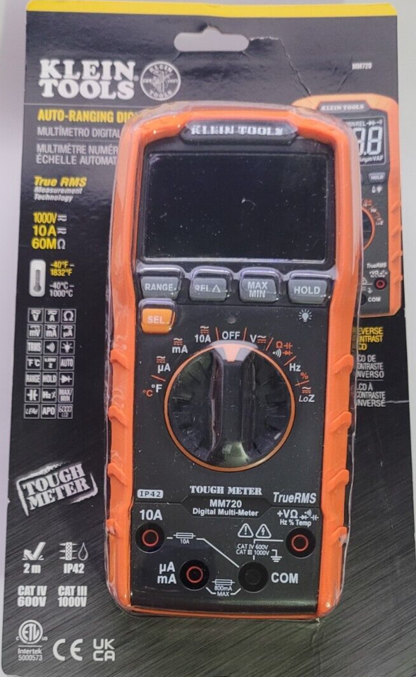 Klein Tools 1000-Volt Digital Multi-Meter, TRMS Auto-Ranging, Temp ...