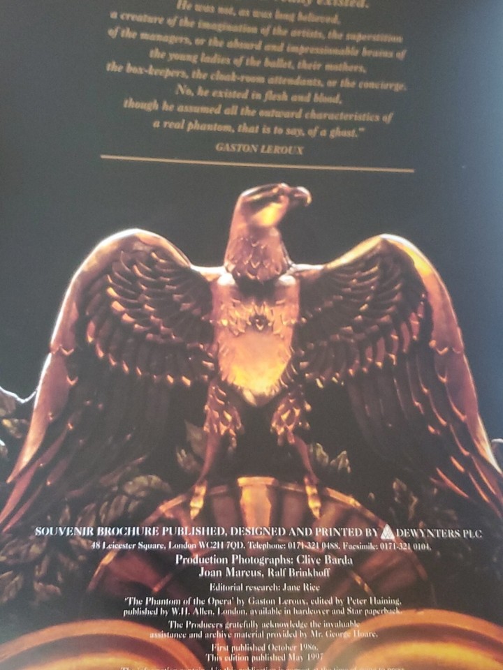 THE PHANTOM OF THE OPERA Program - Her Majesty's Theatre - London - May ...