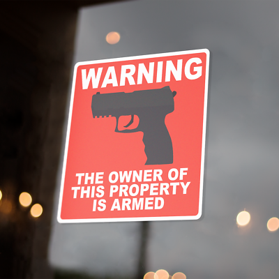 Armed Owner Warning Sign Sticker Decal - 3" | 2nd Amendment, Gun ...