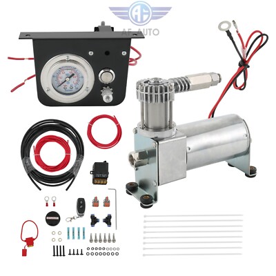 Air Lift Control Kit Air Suspension Compressor Guage Switch Amps Kit ...