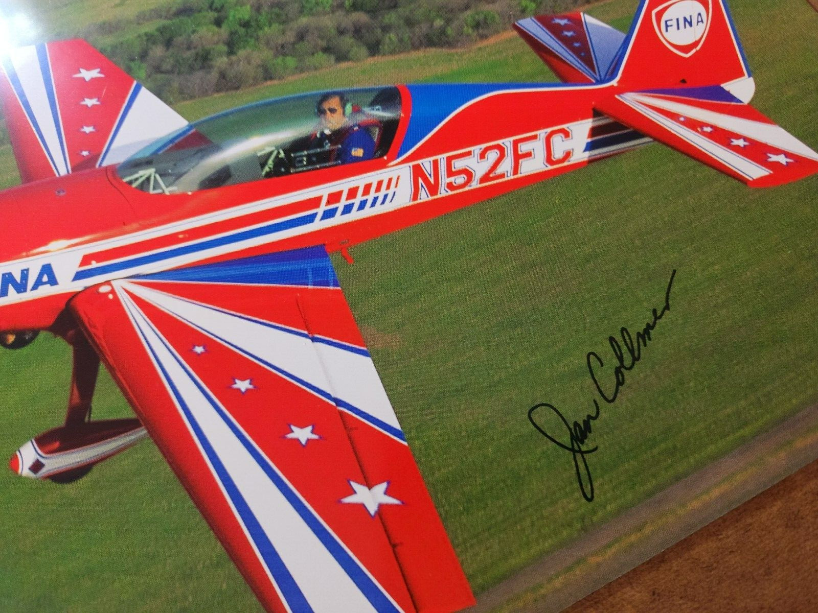 Airshow Photo of John Collmer in a FINA Extra 300L Aircraft w/Signature ...