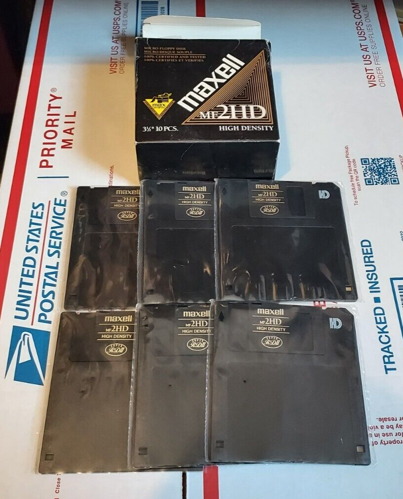 Maxell Mf2hd High Density Floppy Disk 3.5" 10 Disks IBM Compatible for ...