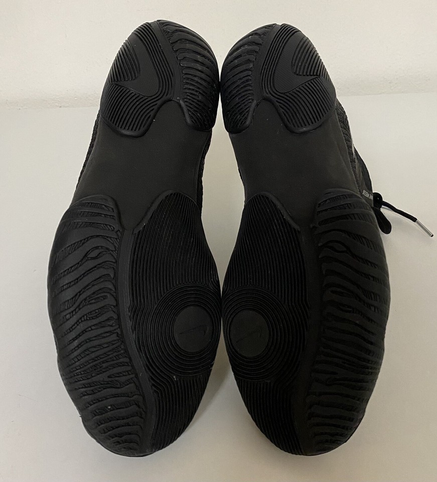 Nike Tawa Black Metallic Silver Mens Sz 10.5 Wrestling Boxing Shoes ...