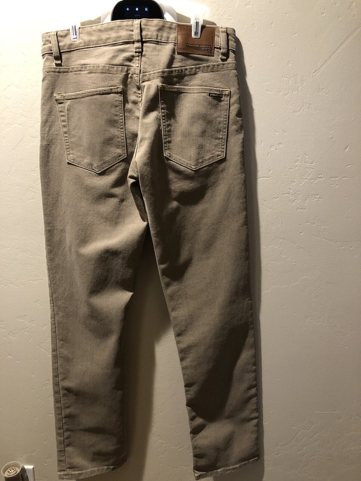 Volcom Jeans Nova Solver Modern Straight Leg Mens- Size 30 X 32, Tan | eBay