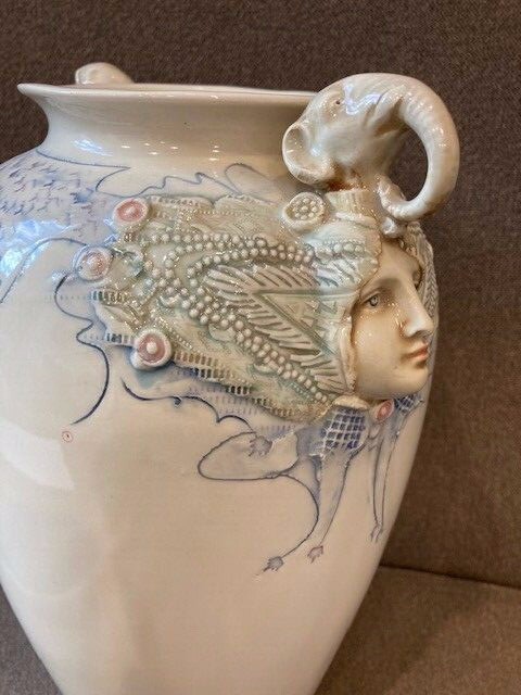 Monumental Vintage David Keyes Takoma Art Pottery TAP Vase Elephants ...