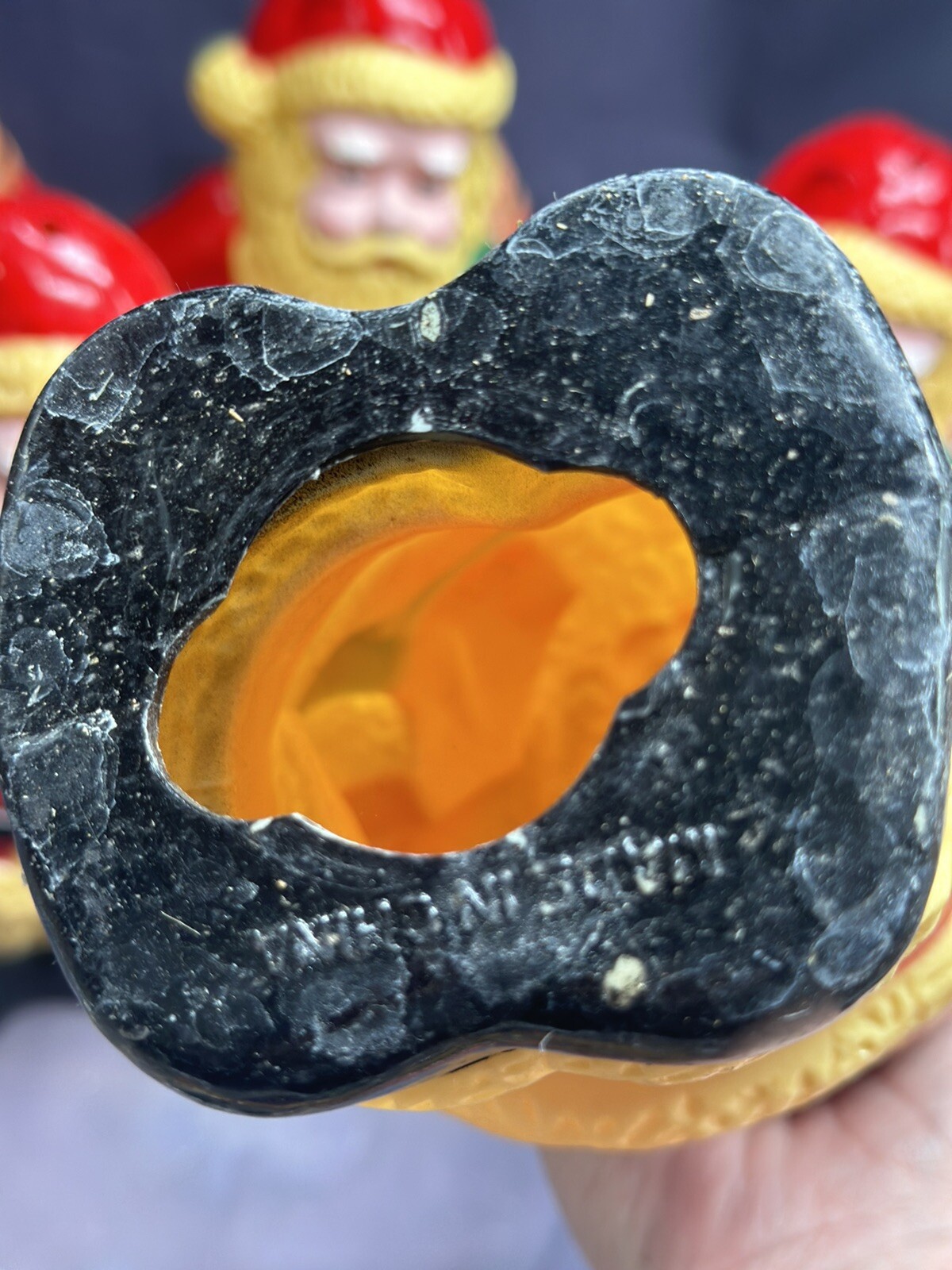 Vintage Santa Christmas Claus Set of 5 Hard Plastic Blow Molds Decor | eBay