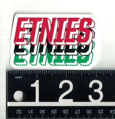 ETNIES SKATEBOARDING STICKER Etnies 3 in x 2 in Black/Red/Green Decal ...