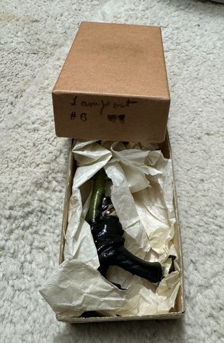 Antique Miniature Cast Iron Toy Hand Painted Man Holding a Lamp Post ...