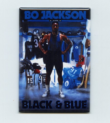 BO JACKSON / BLACK & BLUE - 2" x 3" POSTER MAGNET costacos nfl raiders ...