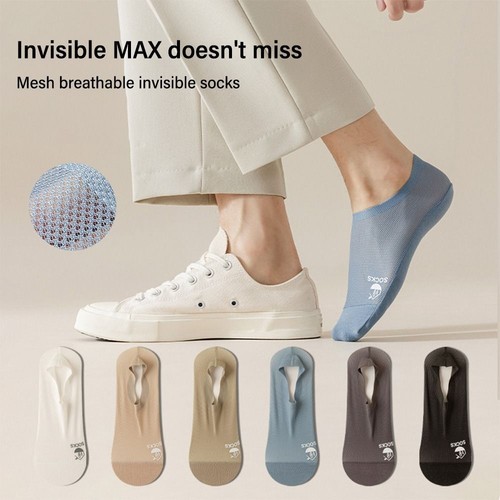 2pairs Non-slip Invisible Socks Low Cut Ankle Men's Socks Ice Silk Sock ...
