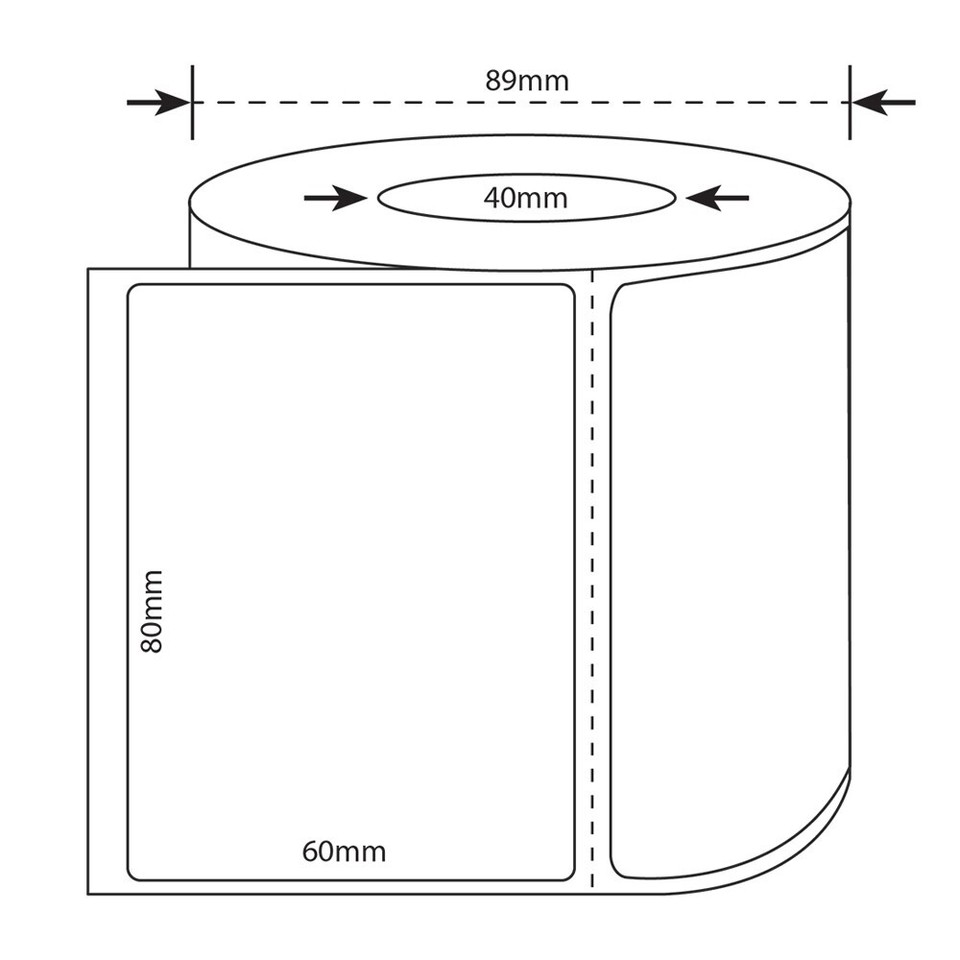 DIRECT THERMAL Labels Roll 80x60mm Fastway AUSPOST eParcel Shipping ...