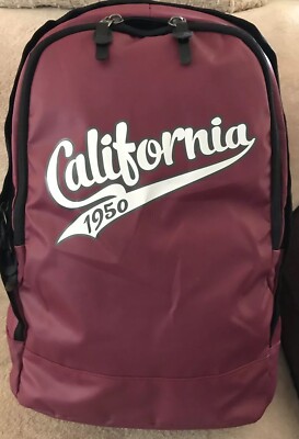Backpack, Burgandy With California 1950 Logo by Hot Style | eBay