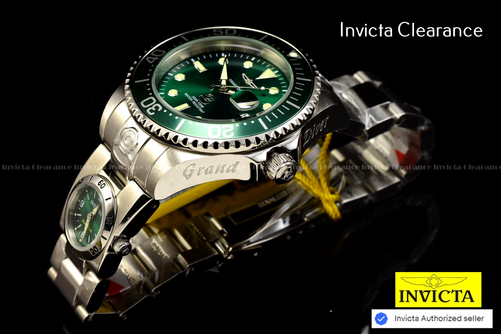 Invicta Pro Diver Men's Dual Time Automatic Quartz Silver Tone Steel ...
