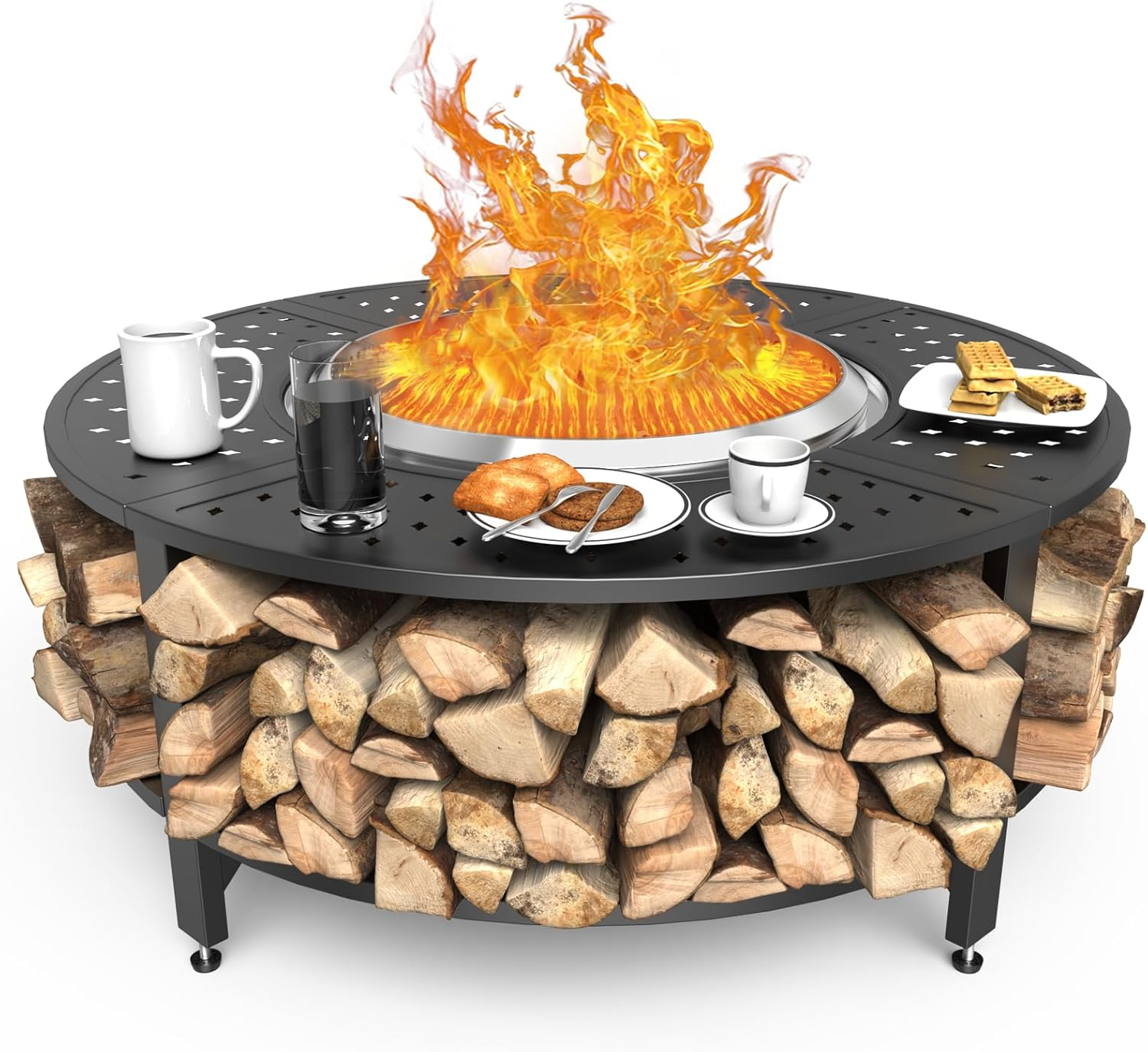 Outdoor 48" Fire Pit Surround Tabletop for Solo Stove Yukon/Bonfire ...