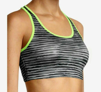 Black/Neon Reversible Sports Bra Sz M Full Coverage Wireless Bra Medium ...