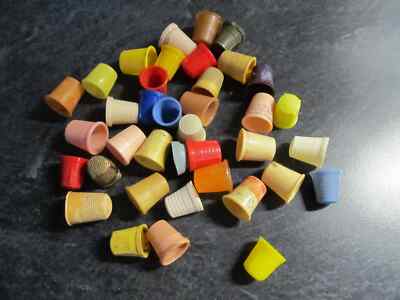 Vintage 38 Old Bakelite Celluloid Plastic Thimbles Variety Sizes ...