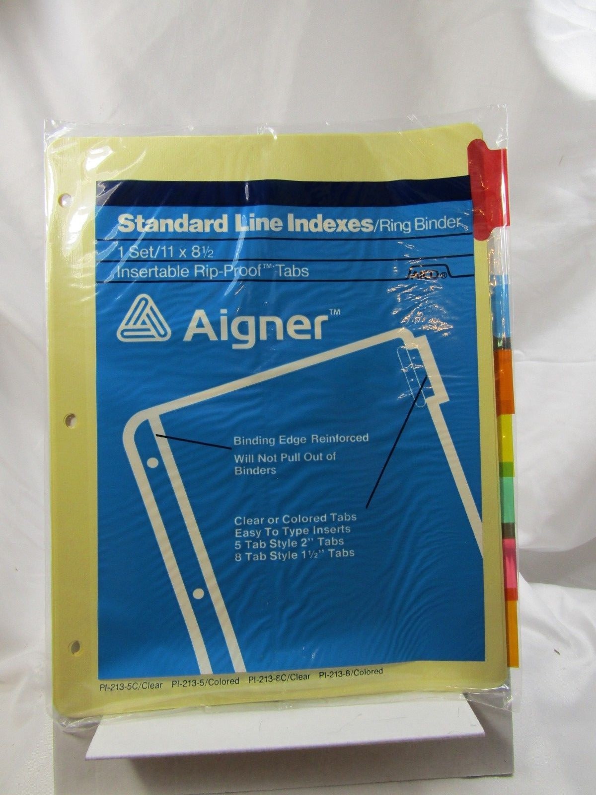 (2) Avery Aigner Std Line Indexes/Ring Binder 8 Rip-Proof Colored Tabs ...