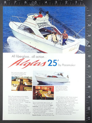 1967 2-pg. AD on Pacemaker Alglas 25 Sport Fisherman & 33 Convertible ...