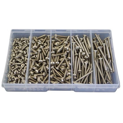 1 x 370 Piece 8g Stainless Pan Self Tapper Screw G304 Assortment Grab ...