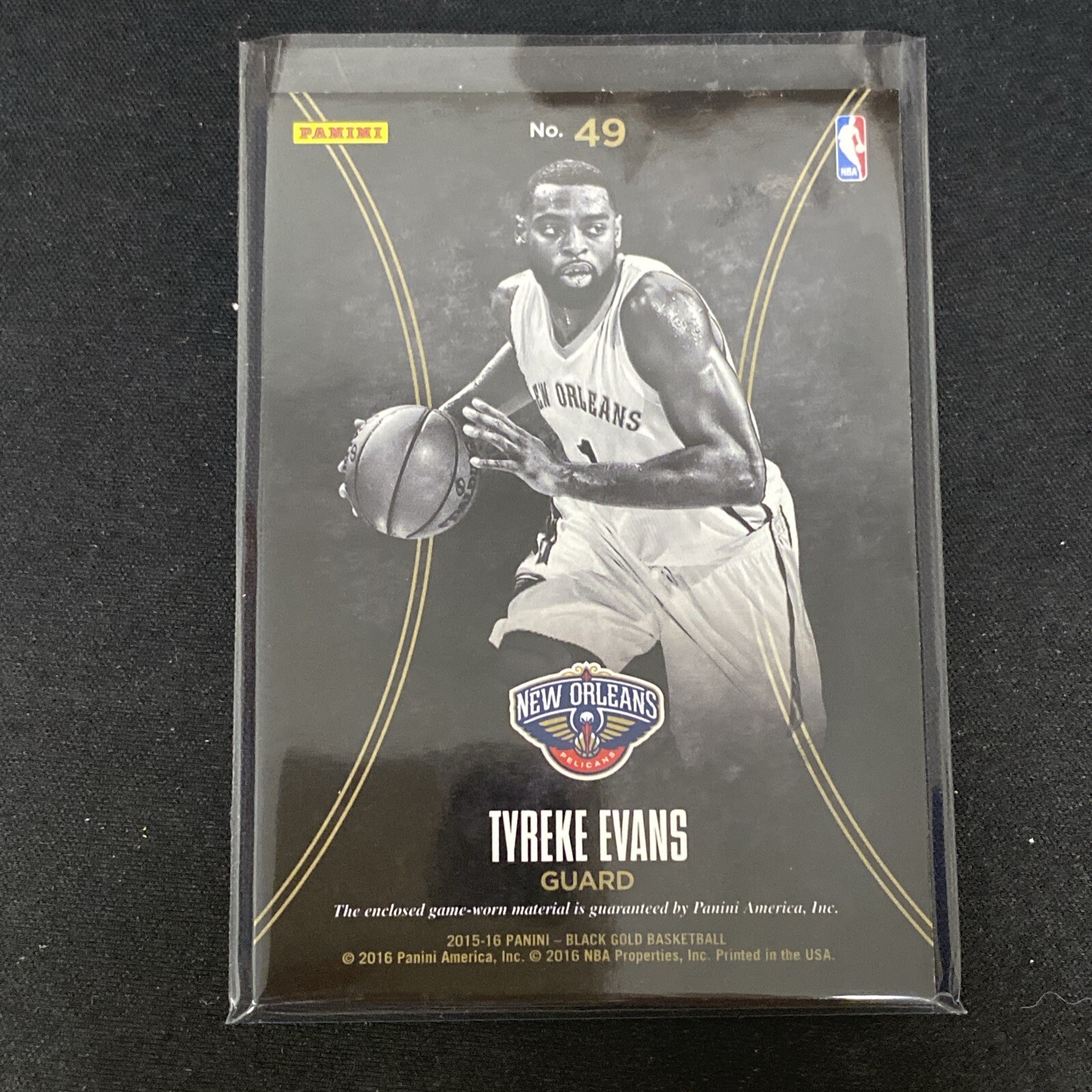 2015-16 Panini Black Gold Tyreke Evans 3 Color Prime Game Used Patch #8 ...