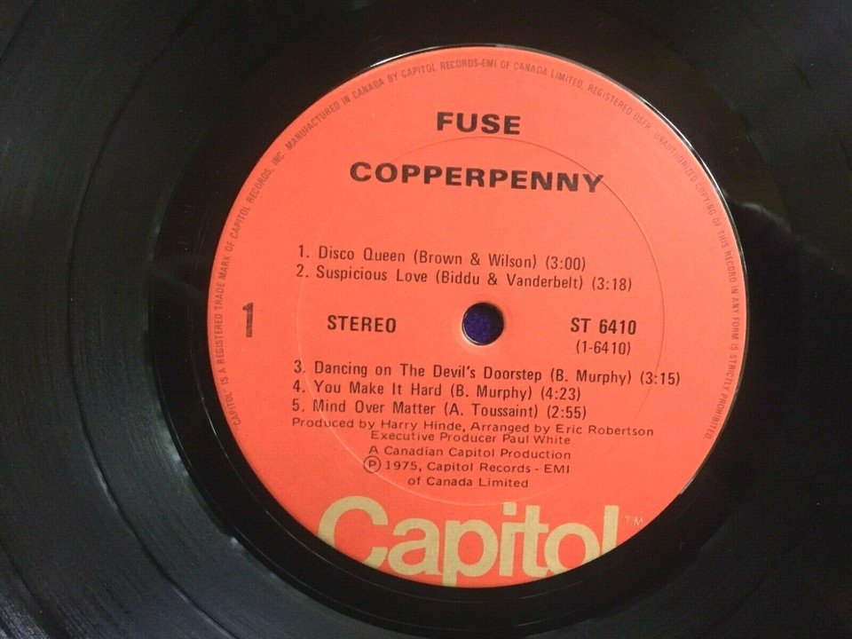 Rich Wamil & Copperpenny FUSE 1975 Capitol Canada VG+/EX | eBay