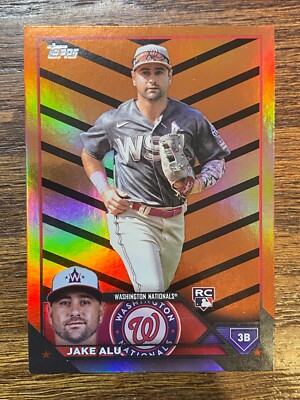 2023 Topps Update Jake Alu RC Orange and Black Foil - Nationals Rookie ...