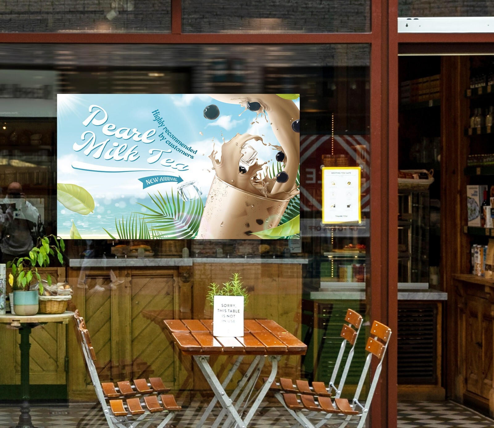 3D Bubble Tea G3002 Pearl Tea Shop Window Stickers Vinyl Wall Mural ...