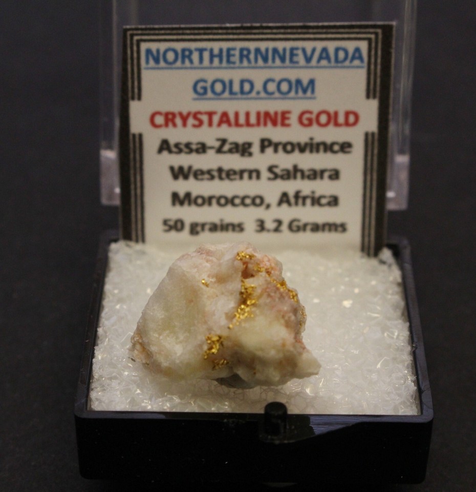 Gold specimen Crystalline Gold 3.2 Grams Western Sahara Assa-Zag ...