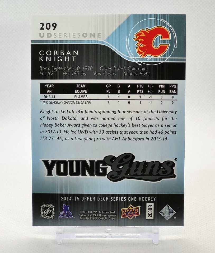2014-15 Upper Deck Series 1 Young Guns Corban Knight #209 RC | eBay