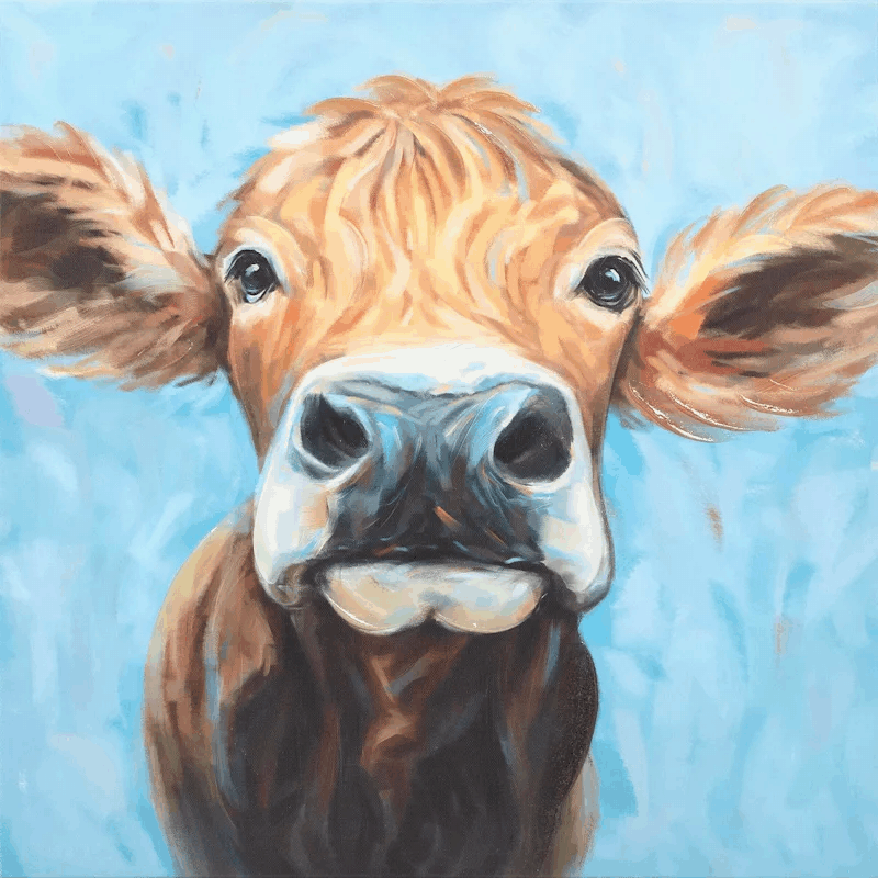 Cow Canvas Wall Art Printed Stretched Over Solid Pine Frame Various ...