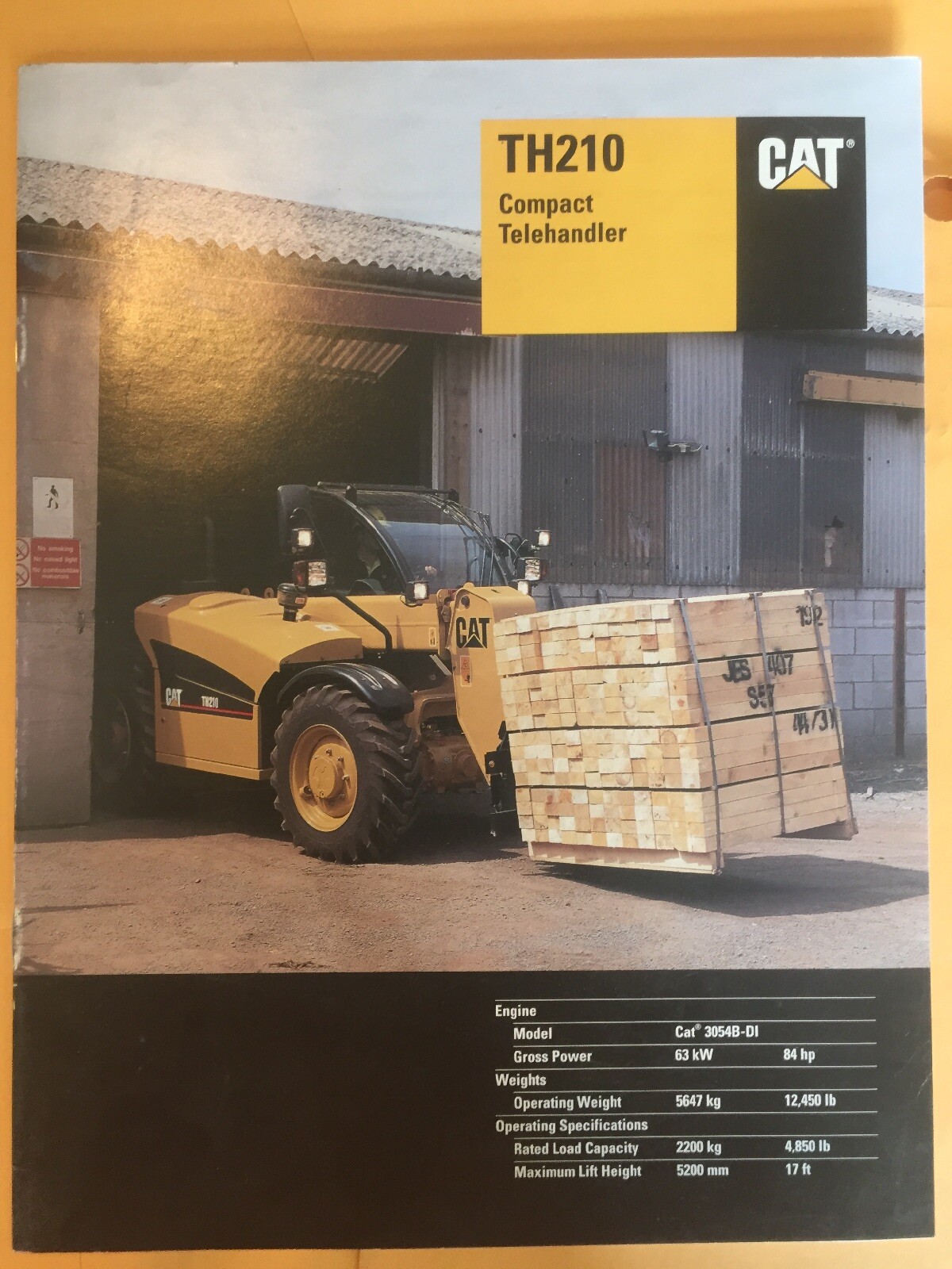 Cat TH210 Brochure Compact Telehandler Caterpillar | eBay