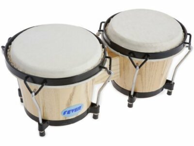 Fever Tunable Bongos 8 & 7 Inch with Black Rims Natural Finish | eBay