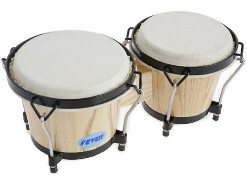 Fever Tunable Bongos 8 & 7 Inch with Black Rims Natural Finish | eBay