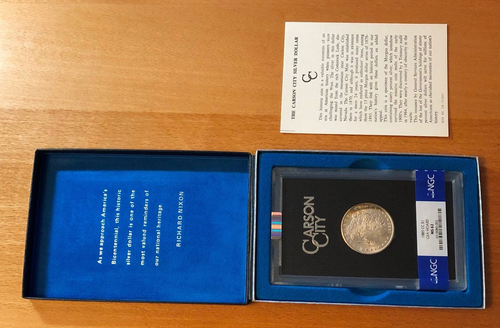 1885 CC GSA NGC MS62 Morgan silver dollar box COA Carson City $1 toned ...