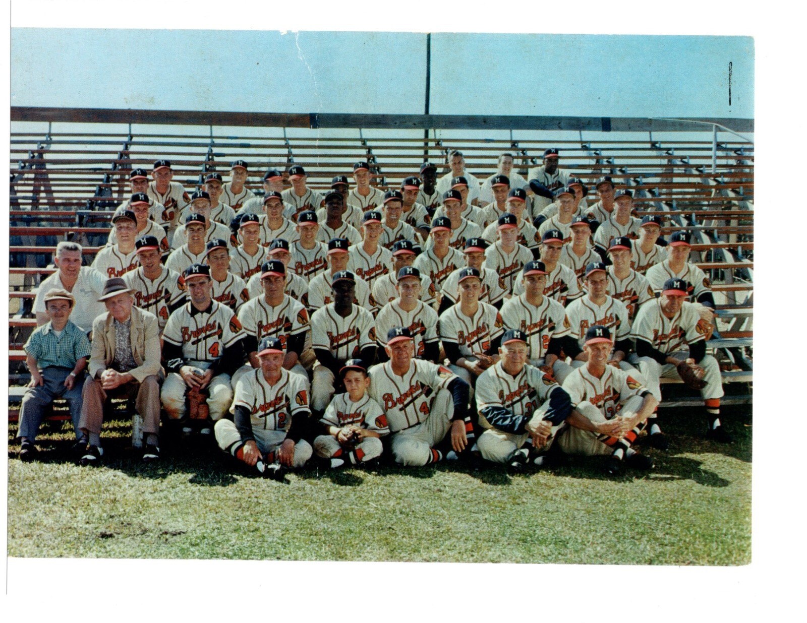 1956 MILWAUKEE BRAVES 8X10 TEAM PHOTO BASEBALL AARON SPAHN THOMSON ...